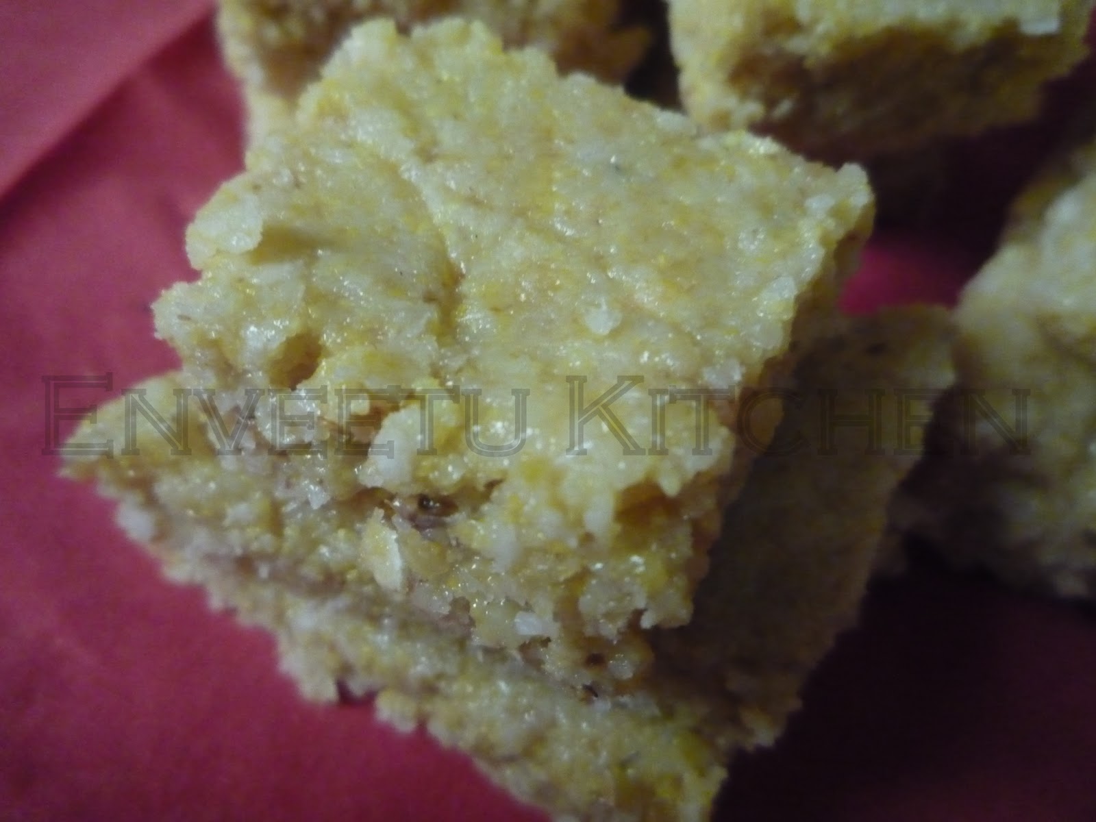 Oats Cornmeal Coconut Squares - I camp in my kitchen