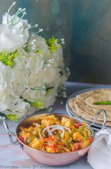 Capsicum Paneer Subzi | Dry Subzi with Paneer - I camp in my kitchen