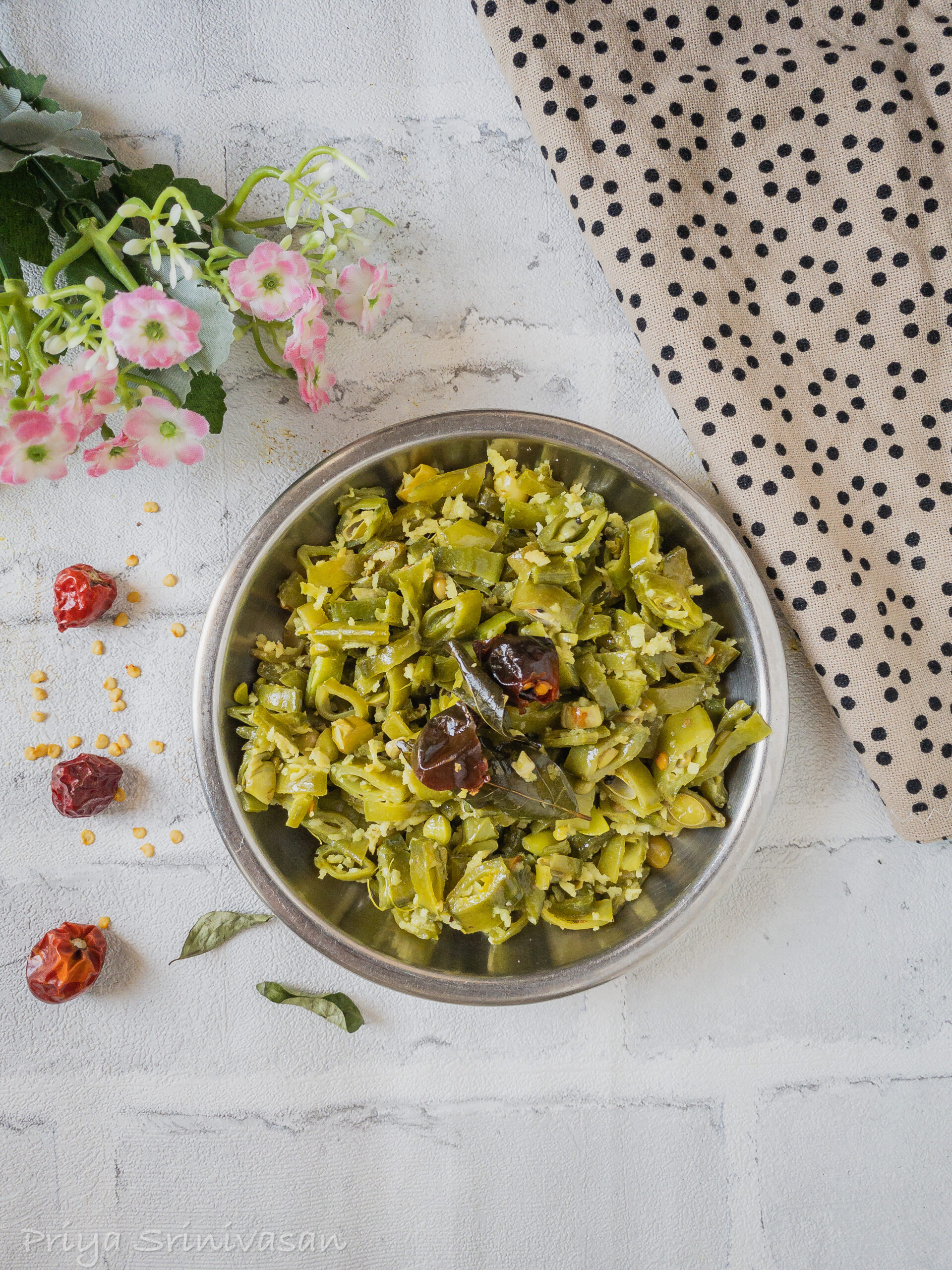 Avaraikkai Poriyal | Broad beans Stir-fry - I camp in my kitchen