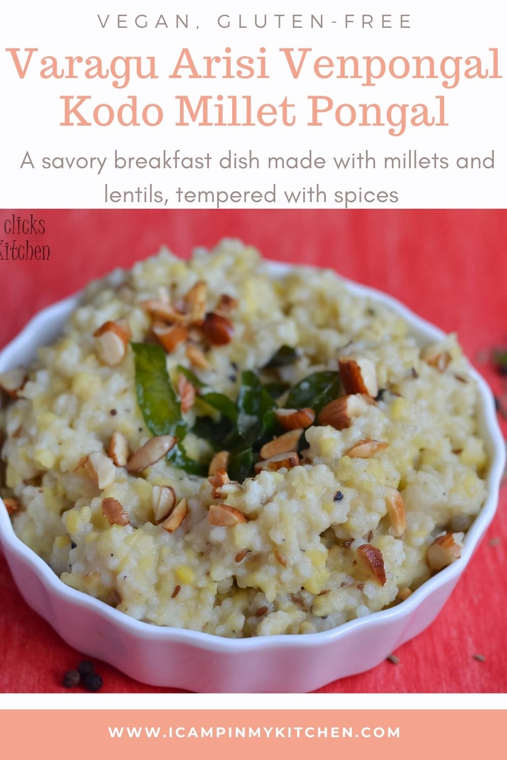 I camp in my kitchen - Varagu Venpongal | Savory Pongal with Millets