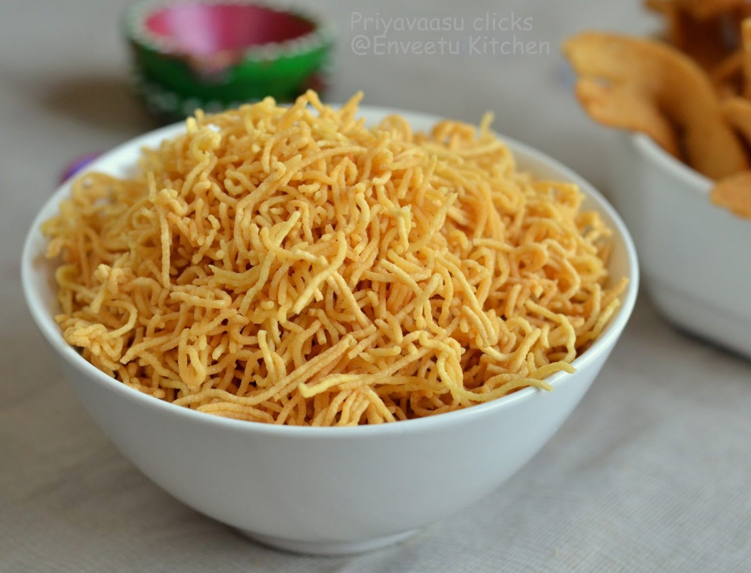 Ompodi |Plain Sev | Diwali Savory Recipe - I camp in my kitchen