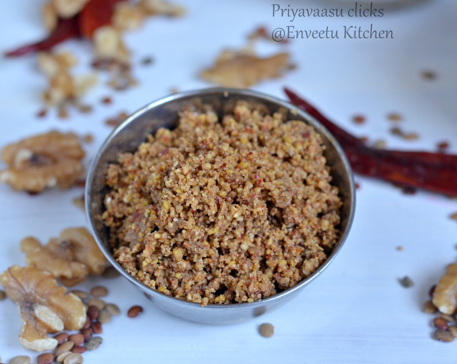 Horsegram & Walnut Rice Mix Powder/Kollu/Kulith & Walnut Spice Powder ...