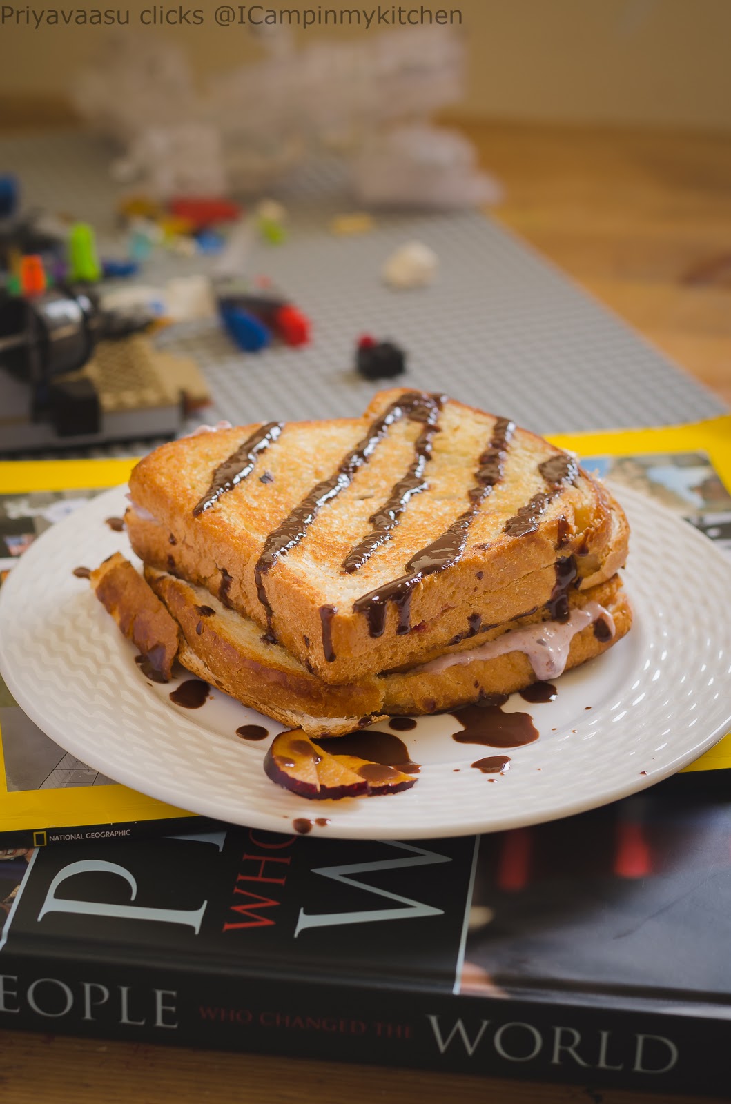 Plum Cheesecake sandwich - I camp in my kitchen