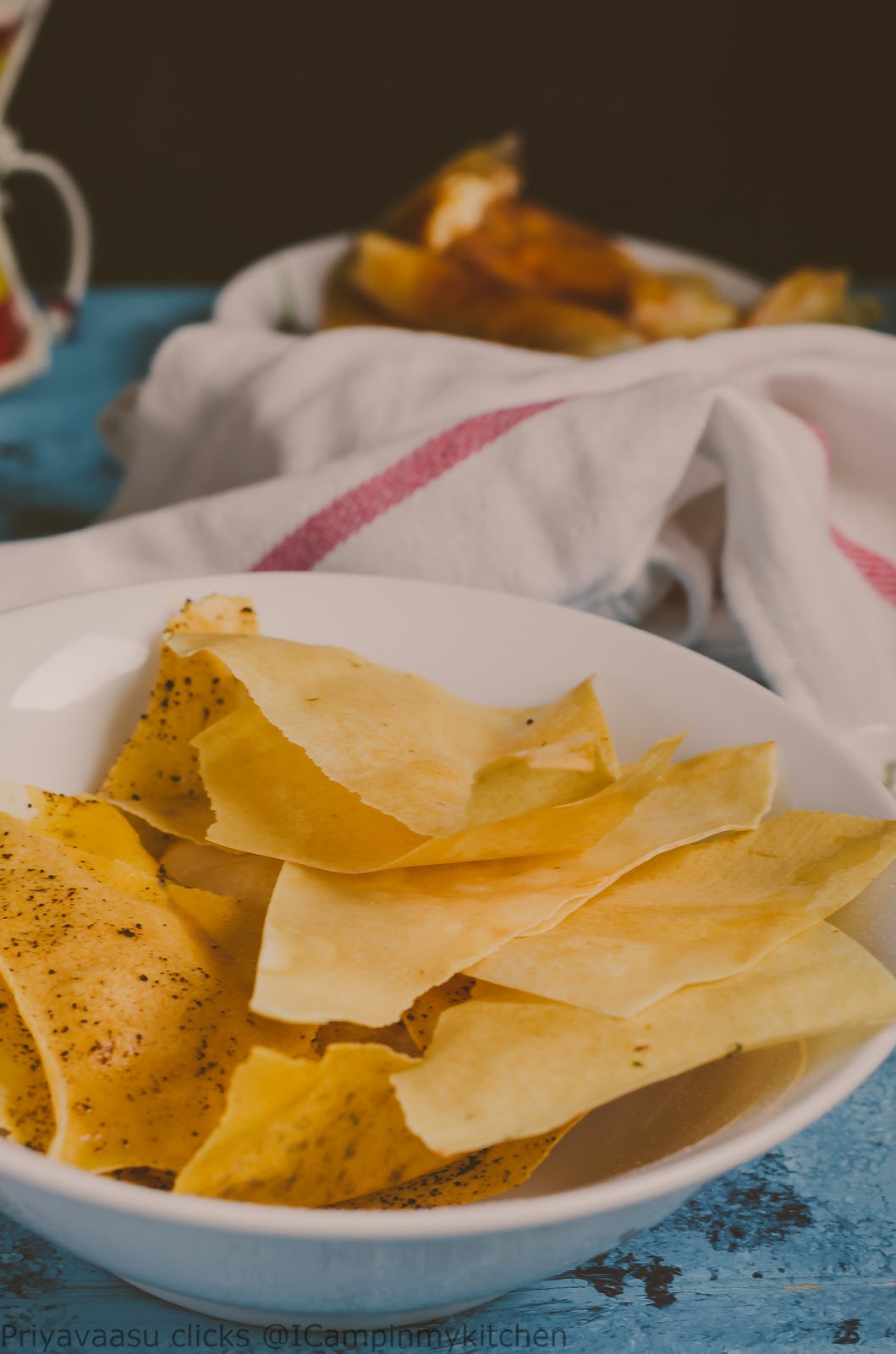 Spring roll Pastry chips - I camp in my kitchen