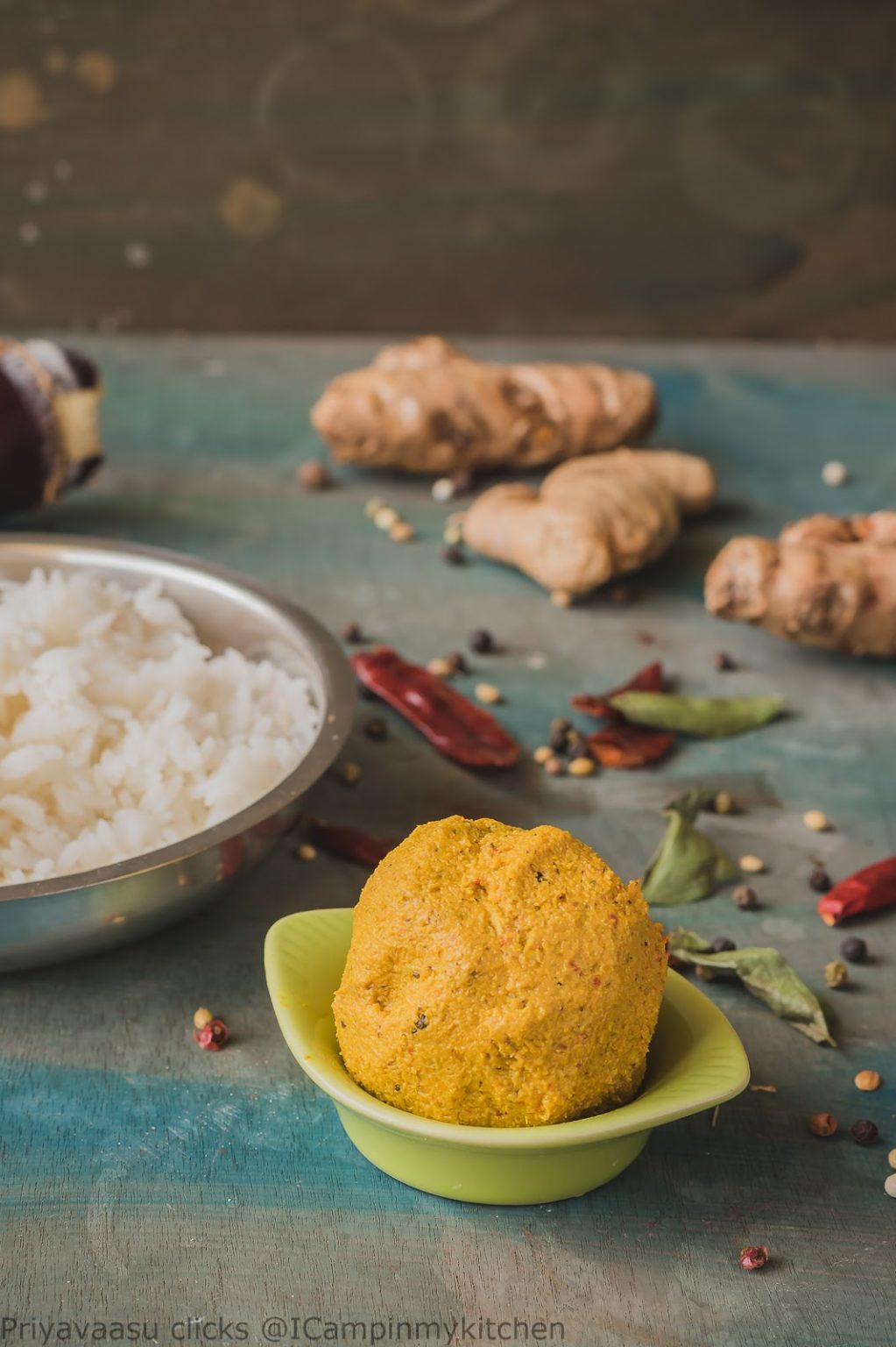 Turmeric & Ginger Thogayal | Chutney for Rice - I camp in my kitchen
