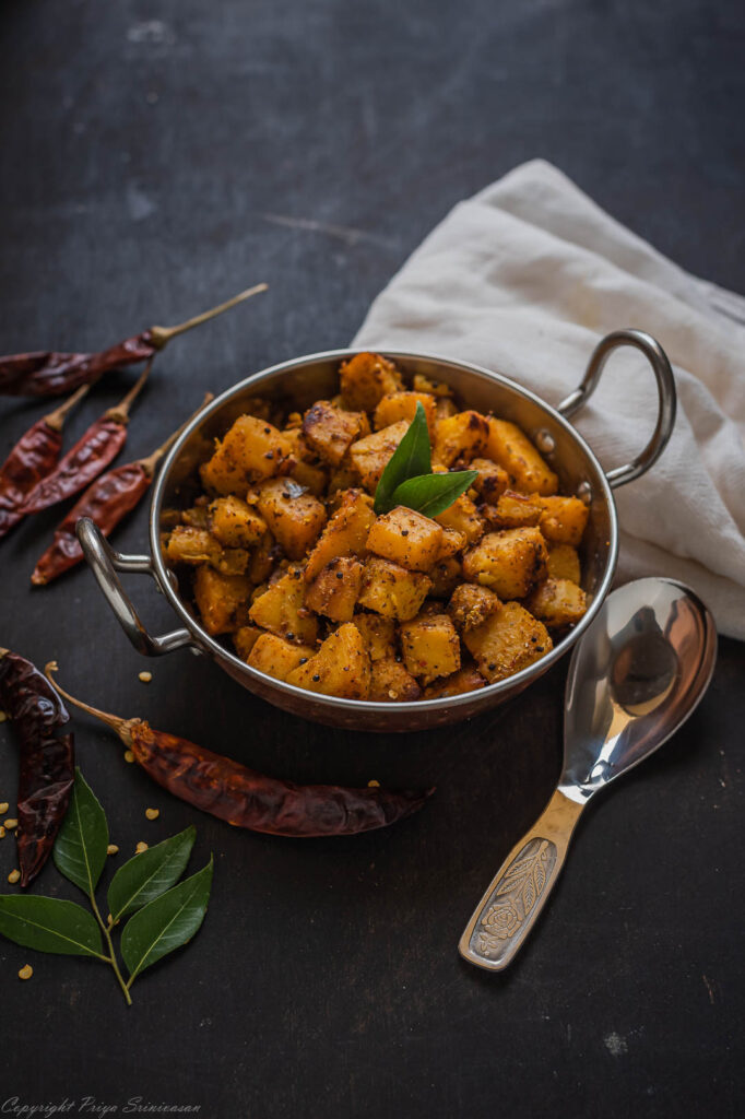 Sweet Potato Fry|South-Indian Style Dry subzi - I camp in my kitchen