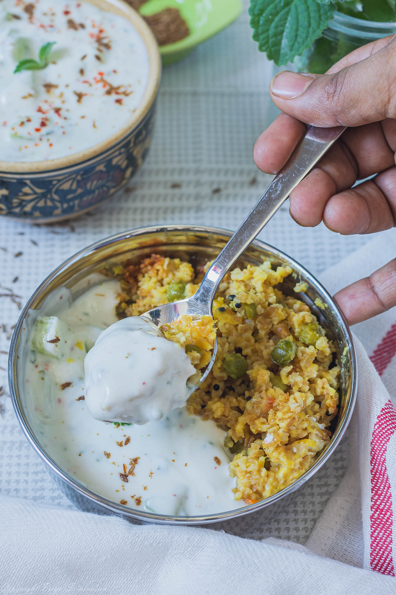 Omavalli Raita| Ajwain leaves yogurt dip - I camp in my kitchen