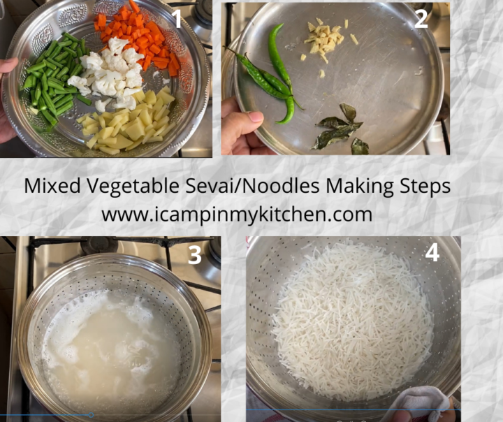 Vegetable Sevai | Rice Noodles with Vegetables - I camp in my kitchen