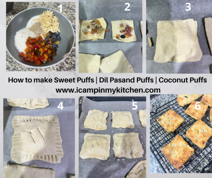Sweet Puffs | Dil Pasand Puffs | Coconut Puffs - I camp in my kitchen