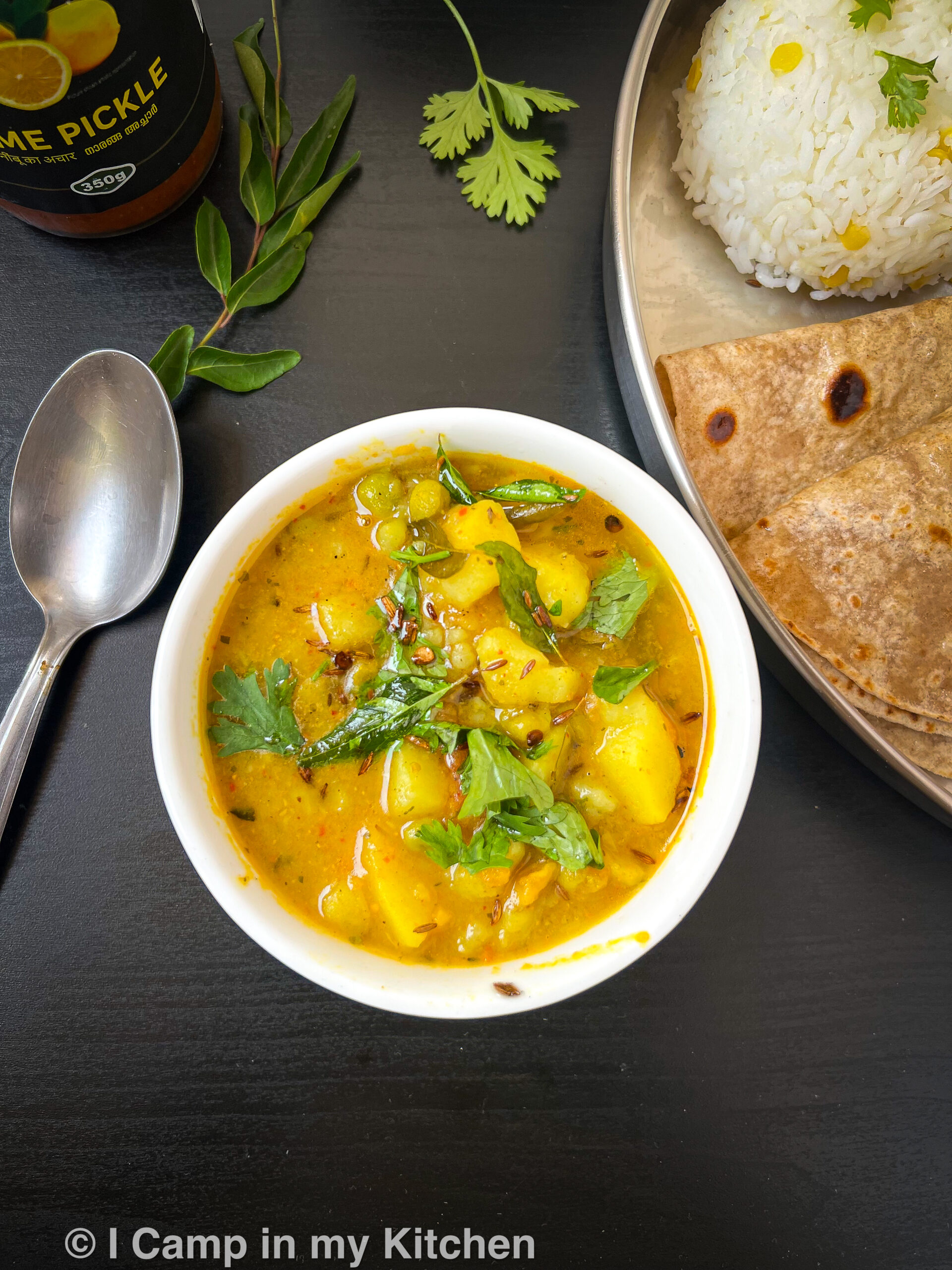 Potato Peas Masala | Side dish Roti & Poori | No Onion, No Garlic - I ...