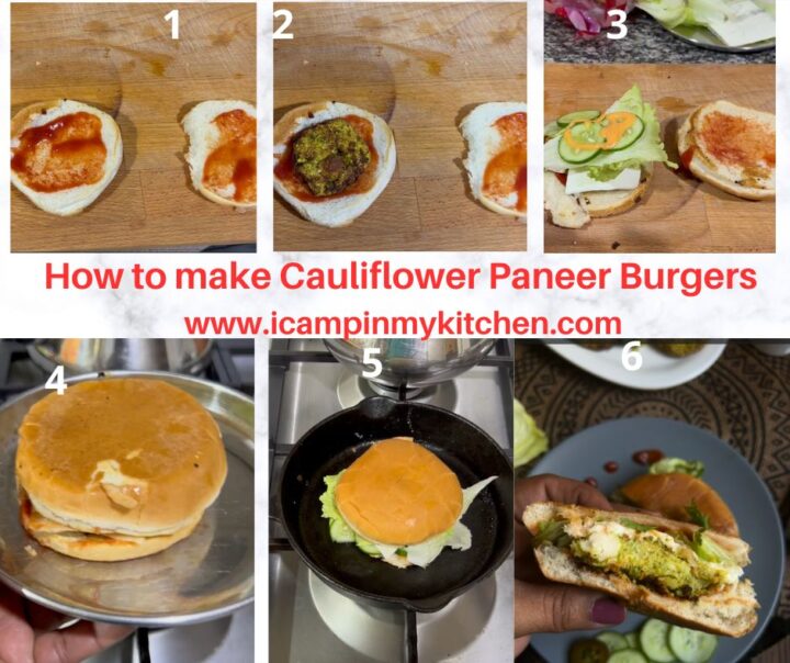 Cauliflower Paneer Burger | Crispy & Spicy Paneer Tikki - I camp in my ...